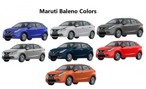 Maruti Baleno Colors - Red, Blue, Silver, Orange, White, Gray, Ray Blue