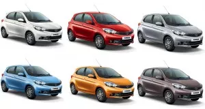 Tata Tiago Colors: Red, Orange, Brown, Silver, Blue, White - GaadiKey