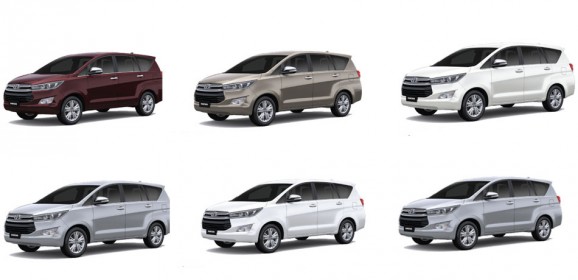 Toyota Innova Crysta Colors: Red, Bronze, White, Grey, Silver, Super ...