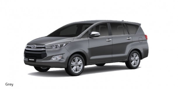 Toyota Innova Crysta Colors: Red, Bronze, White, Grey, Silver, Super ...
