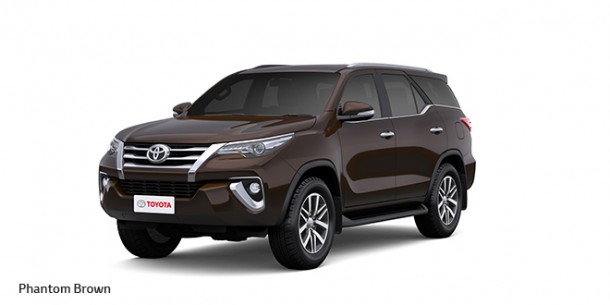 2017 New Toyota Fortuner Colors: Black, Bronze, Brown,Grey, Silver ...