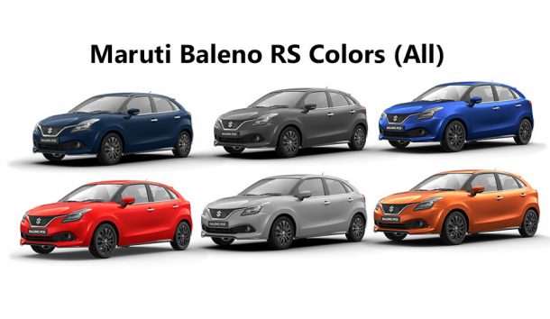 Maruti Baleno RS Colors: Blue, Orange, Red, Grey, Silver & Urban Blue ...