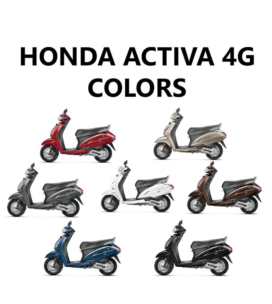 Honda Activa 4G Colors - Red, Brown, Silver, White, Blue, Grey, Black ...