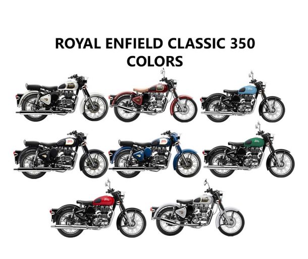 Royal Enfield Classic 350 Colors: Black, Lagoon, Blue, Chestnut, Red ...