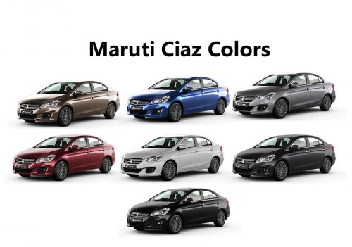 Maruti Ciaz Colors: White, Red, Grey, Silver, Brown, Blue, Black - GaadiKey