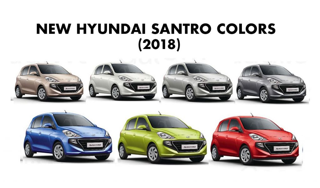 Hyundai Santro Colors: Beige, Silver, White, Blue, Red, Star Dust ...