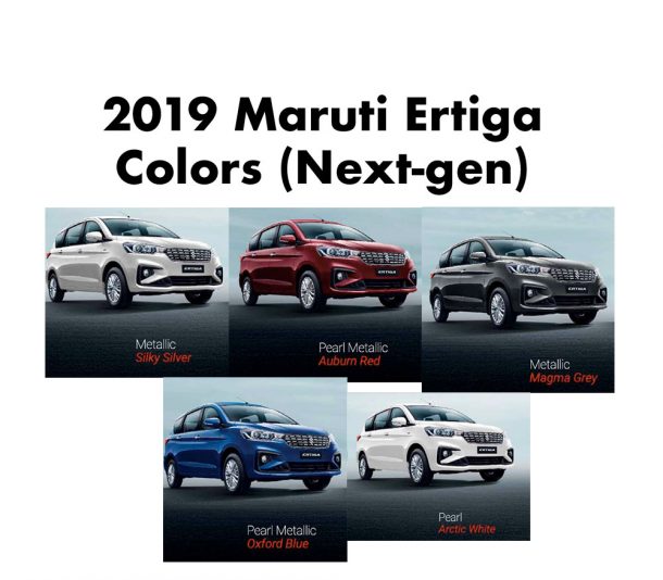Next Gen 2019 Maruti Ertiga Colors: Red, Blue, Grey, Silver, White ...