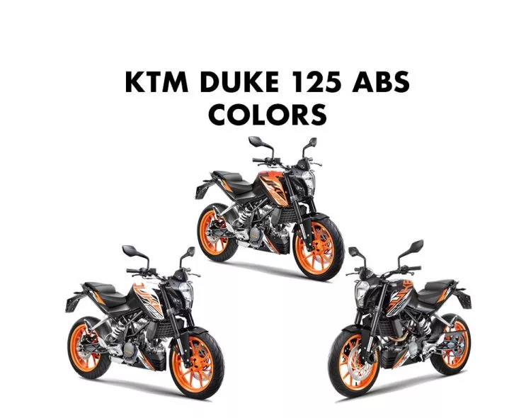 KTM Duke 125 Colors - Orange, White and Black - GaadiKey