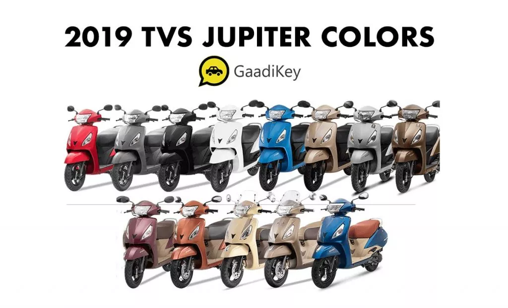 2019 TVS Jupiter Colors: Blue, Red, Gold, White, Silver, Black, Grey ...