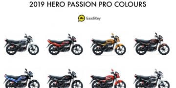 2019 Hero Passion Pro Colors- Black, Blue, Grey, Red, Yellow, Silver ...