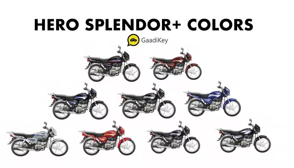 2019 Hero Splendor Colors: (Splendor+ aka Splendor Plus IBS) - GaadiKey