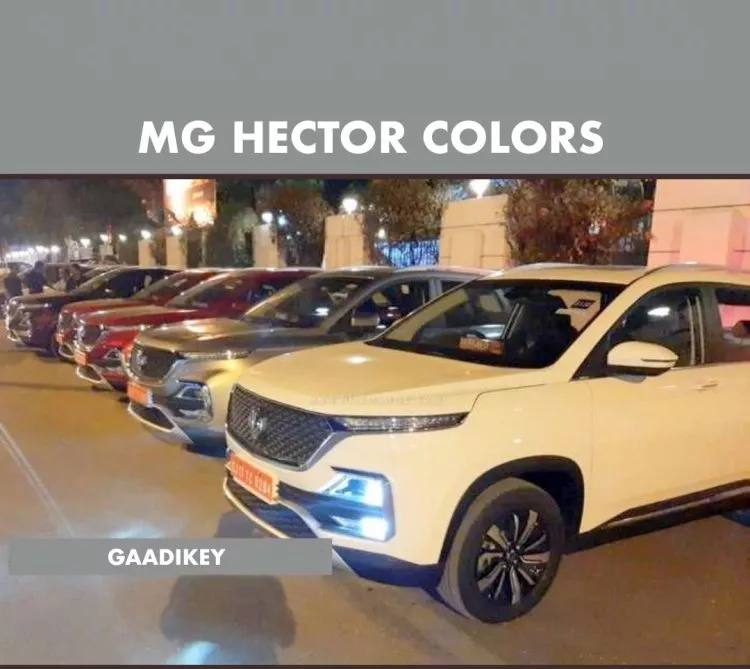 MG Hector Colors: Glaze Red, White, Silver, Black, Burgandy Red - GaadiKey