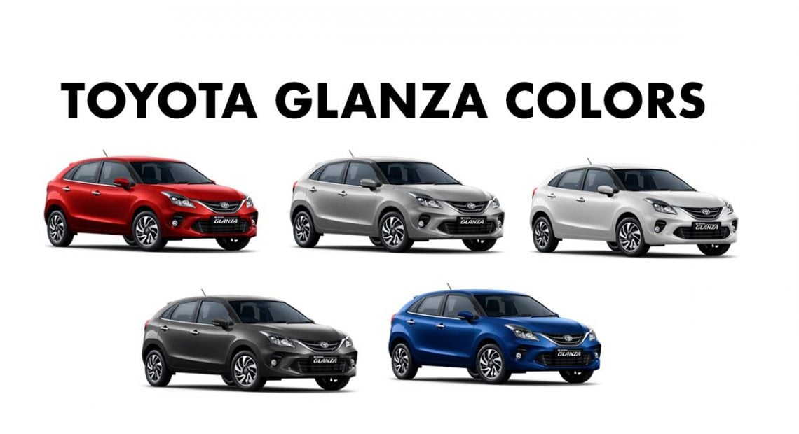 Toyota Glanza Colors: Red, Grey, Blue, Silver, White - GaadiKey