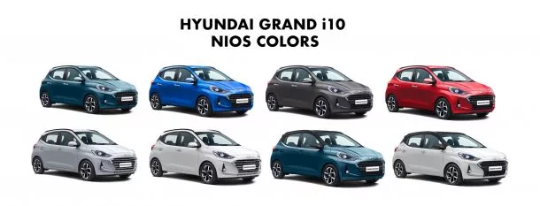 Hyundai Grand i10 NIOS Colors: Red, Grey, Silver, White, Teal, Blue ...