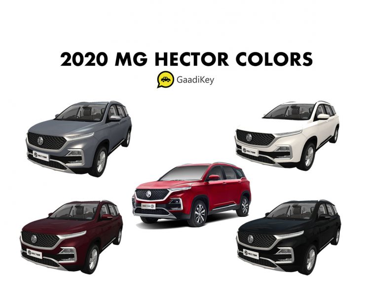2020 MG Hector Colors: Red, Silver, White, Black - GaadiKey
