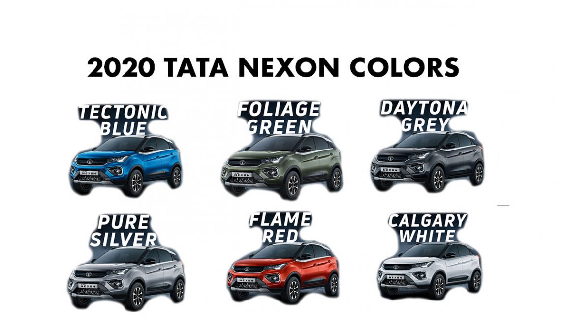 2020 Tata Nexon Colors: Red, Silver, Grey, Blue, Green, White - GaadiKey