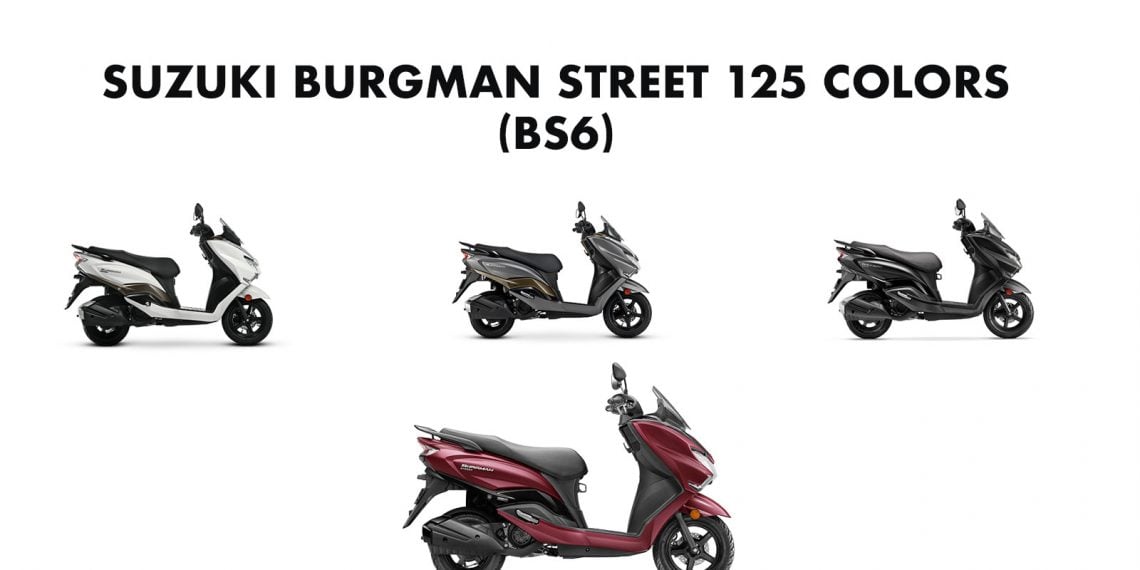2020 Suzuki Burgman Street Colors (BS6) : Red, Grey, White, Black ...