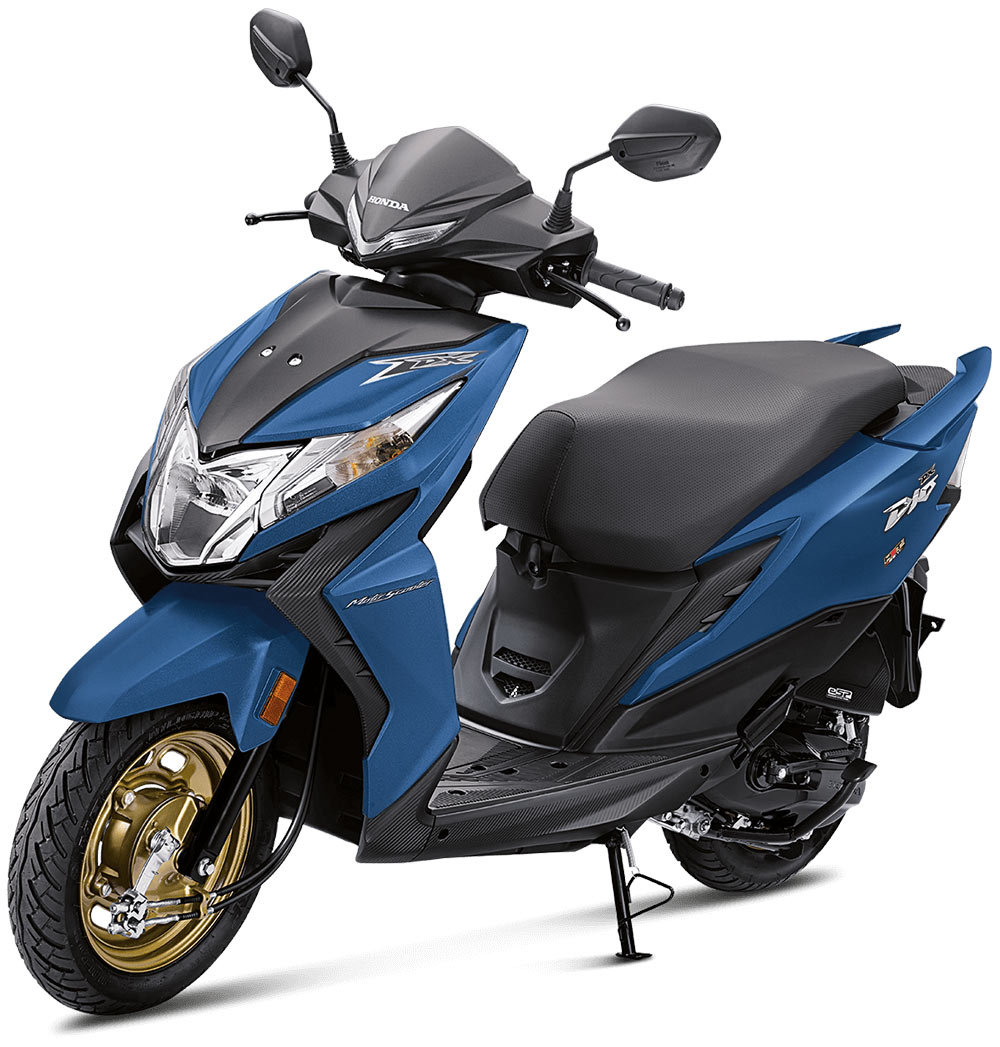 2022 Honda Dio Colors: Grey, Blue, Red, Orange, Yellow - GaadiKey