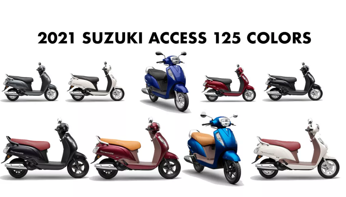 2021 Suzuki Access 125 Colors: Blue, White, Silver, Red, Black - GaadiKey