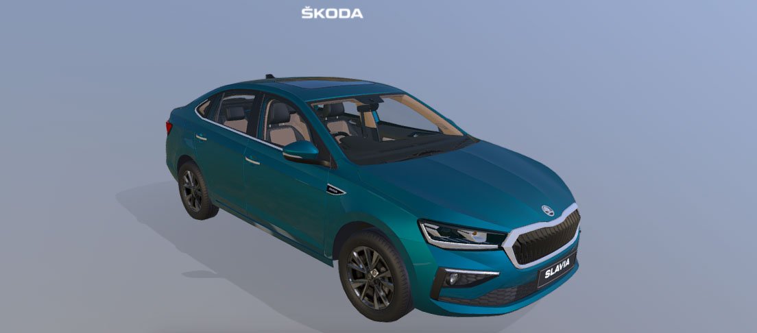 Skoda Slavia Colors: Blue, Red, Silver, White, Grey - GaadiKey