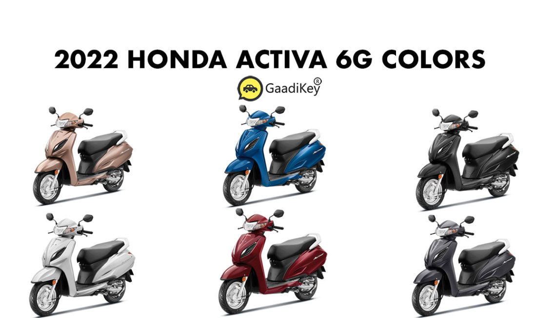 2022 Honda Activa 6G Colors: Red, Blue, Grey, Copper, Black, White ...