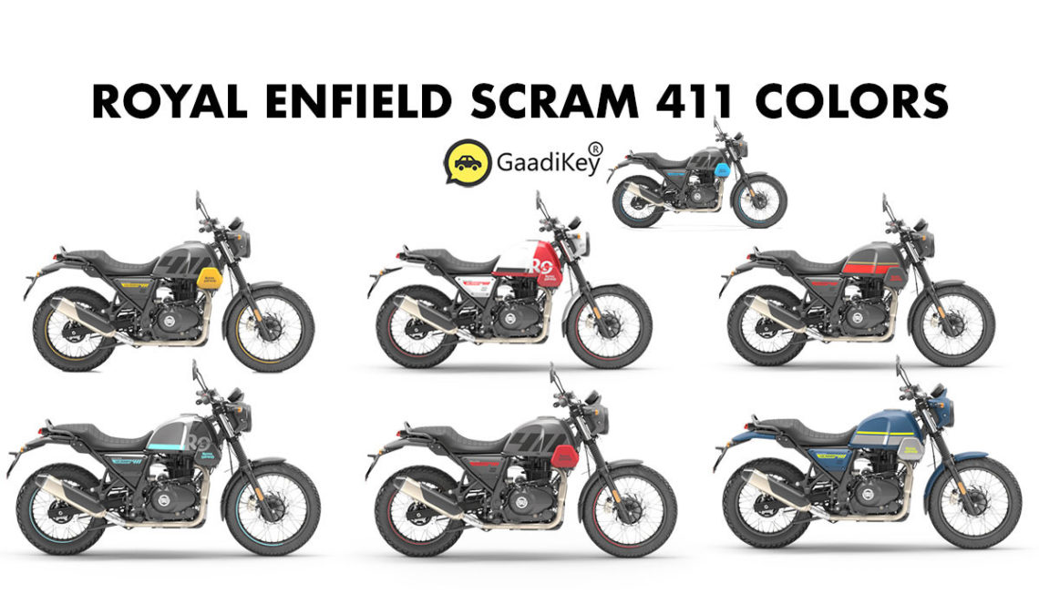 Royal Enfield Scram 411 Colors: Black, Blue, Red, Yellow, White, Blue ...