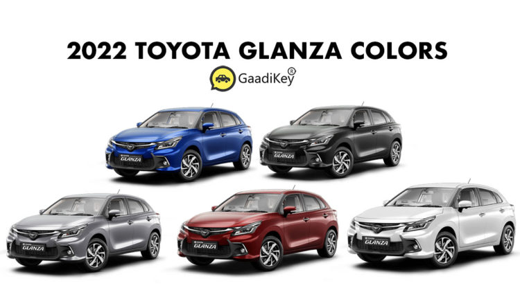 2022 Toyota Glanza Colors: Maroon, Blue, Grey, Silver, White - GaadiKey