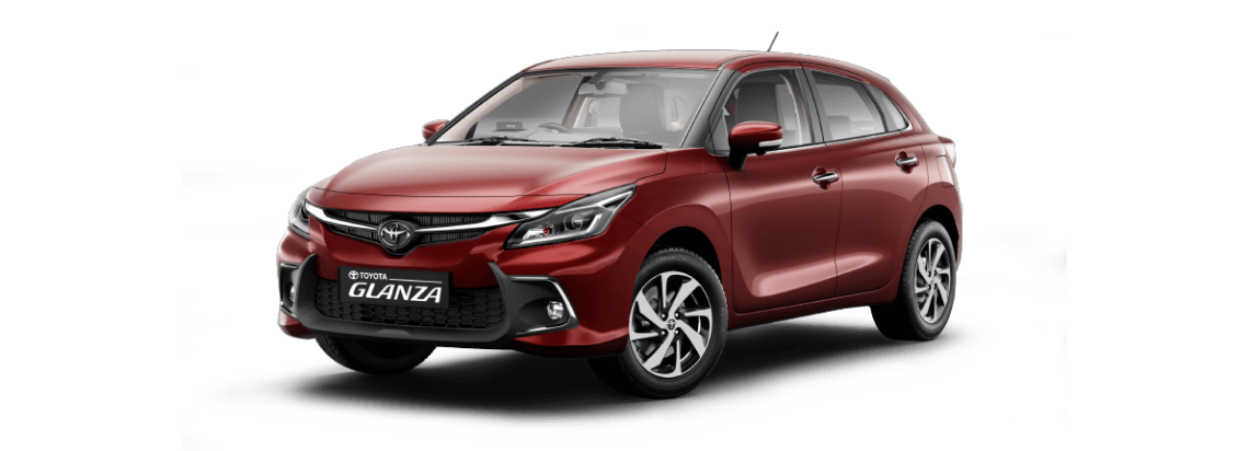 2022 Toyota Glanza Colors: Maroon, Blue, Grey, Silver, White - GaadiKey