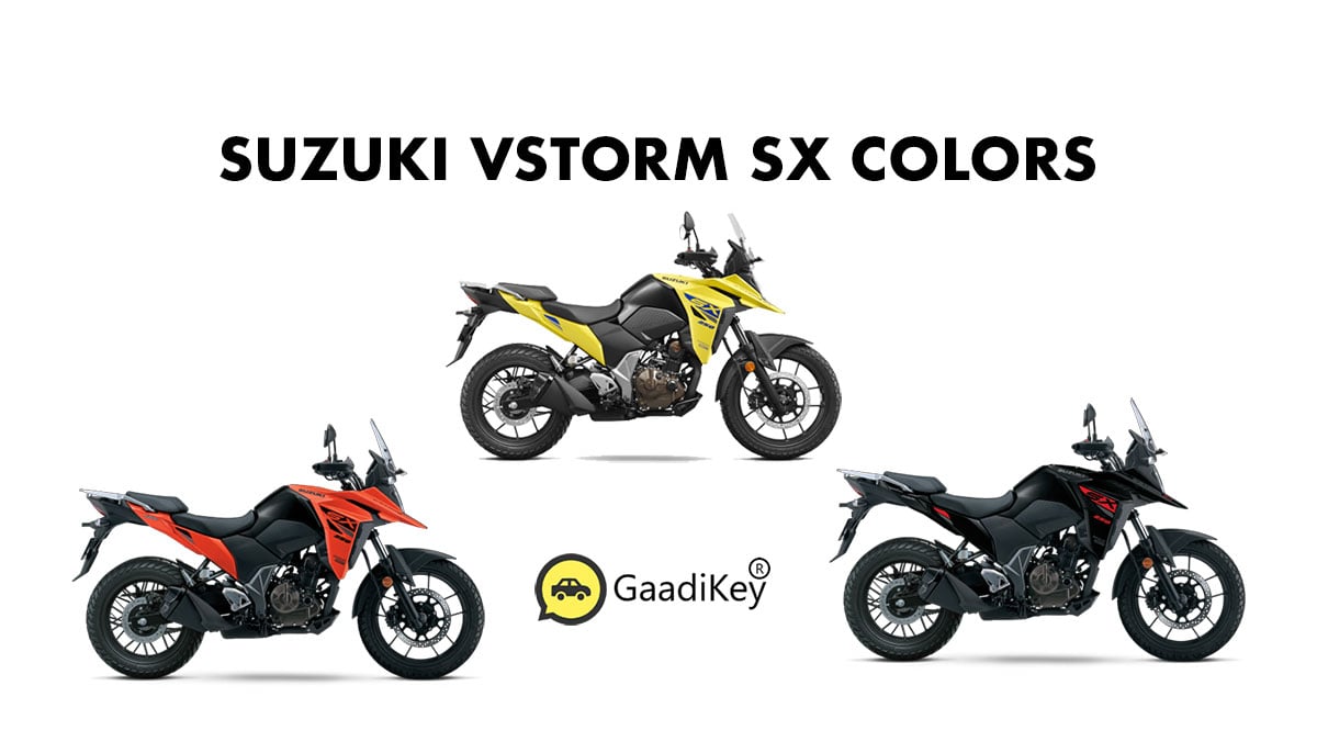 Suzuki VStorm SX Colors: Yellow, Orange, Black - GaadiKey