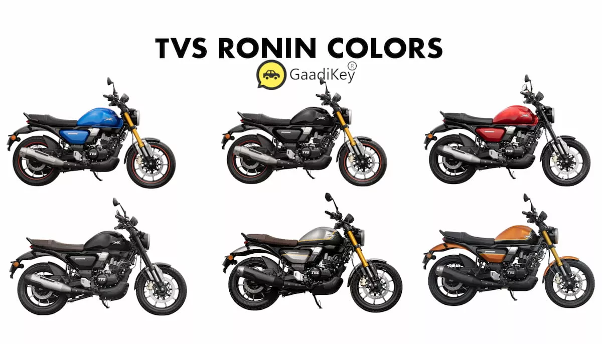 TVS Ronin Colors: Blue, Red, Orange, Grey, Black - GaadiKey