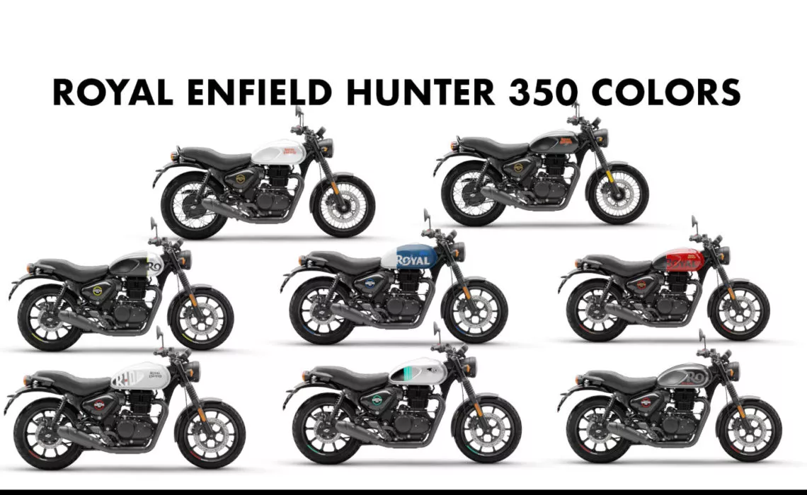 Royal Enfield Hunter 350 Colors: Blue, Red, Black (8+ Colors) - GaadiKey