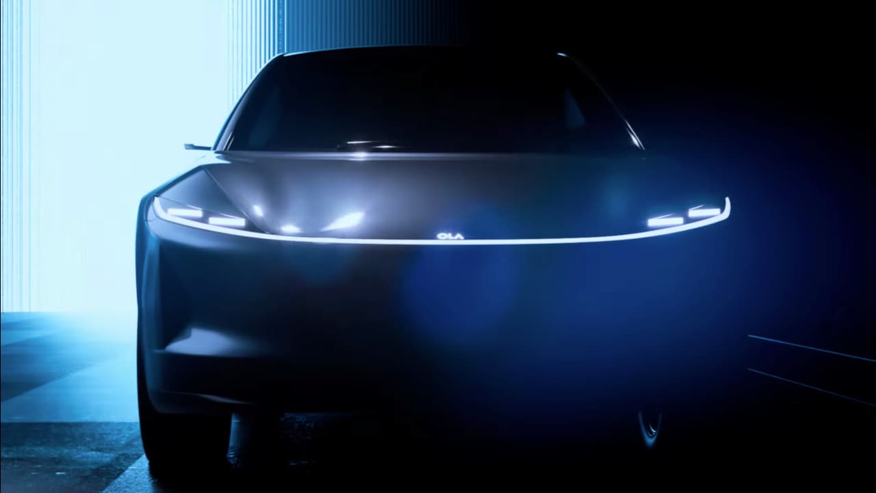 Ola Electric teases a New Electric Car featuring rectangular Steering ...