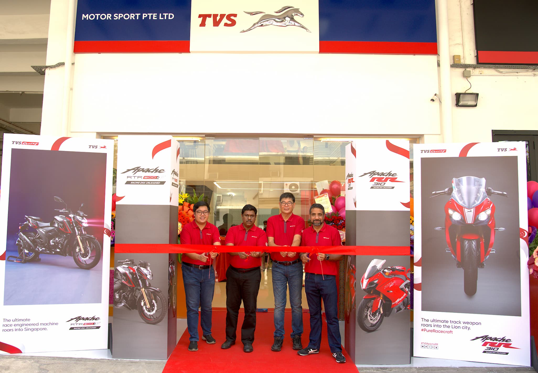 TVS Motor Company launches its first TVS Experience Centre in Singapore ...
