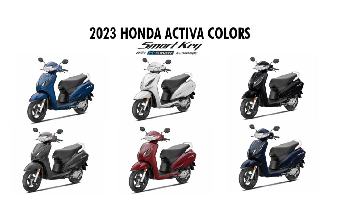 2023 Honda Activa Colors (H-Smart): Blue, Black, Red, White, Grey ...