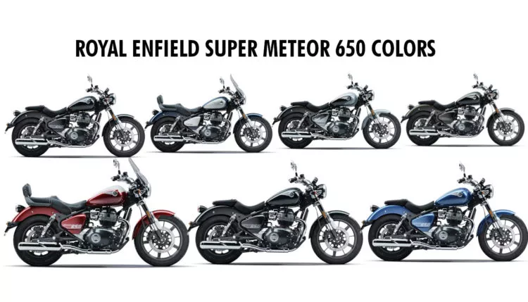 2023 Royal Enfield Super Meteor 650 Colors - Black, Blue, Green - GaadiKey