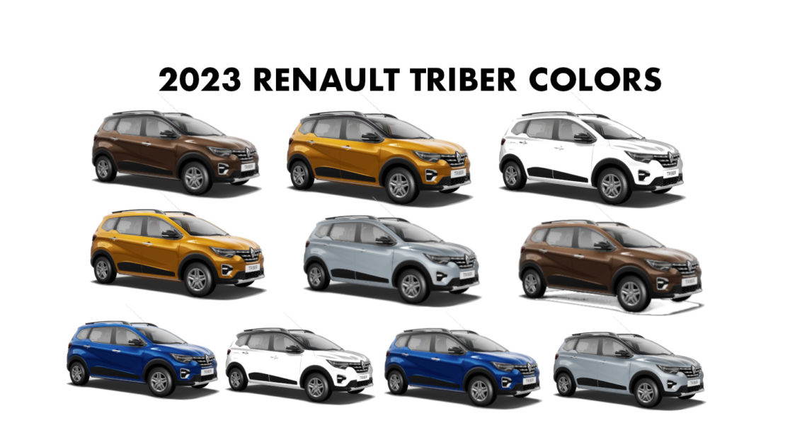 2023 Renault Triber Colors: White, Blue, Mustard, Brown - GaadiKey