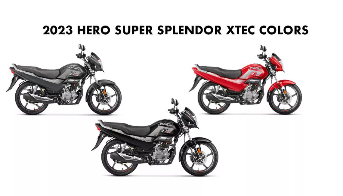 2023 Hero Super Splendor Colors: Black, Red, Grey (XTEC 125) - GaadiKey