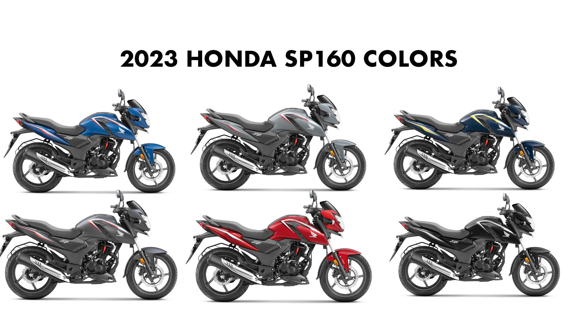 2023 Honda SP160 Colors: Blue, Red, Grey, Black - GaadiKey