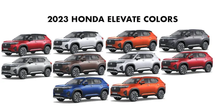 2023 Honda Elevate Colors: Orange, White, Blue, Gray, Silver, Red ...