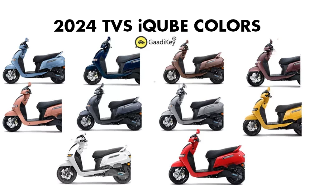 2024 TVS iQube Colors: Blue, Grey, Yellow, Copper, Red, White - GaadiKey