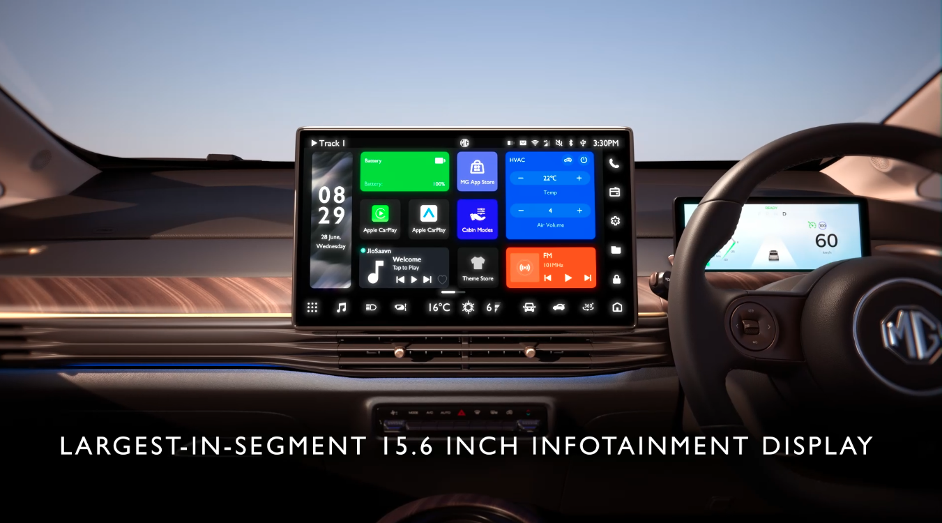 MG Windsor CUV to get 15.6 inch GRANDVIEW Touch Display - GaadiKey