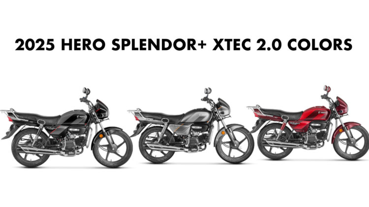2025 Hero Splendor+ XTEC 2.0 Colors: Black, Grey, Red - GaadiKey