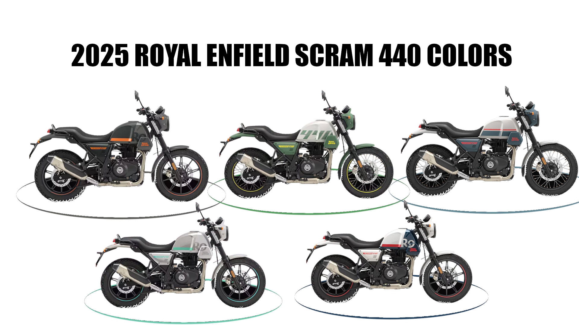 2025 Royal Enfield Scram 440 Colors: Blue, Green, Grey, Teal - GaadiKey