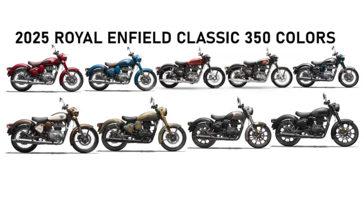 2025 Royal Enfield Classic 350 Colors: Red, Black, Bronze, Grey ...
