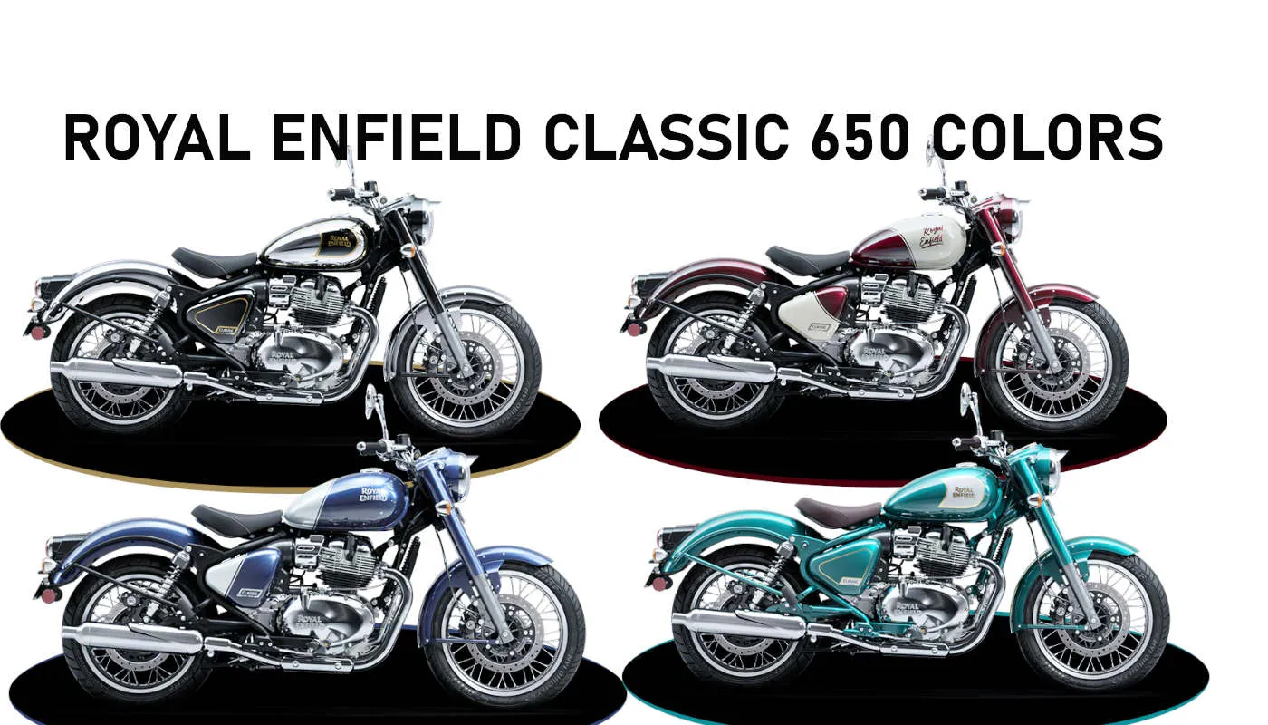 2025 Royal Enfield Classic 650 Colors: Teal, Black, Red, Blue - GaadiKey