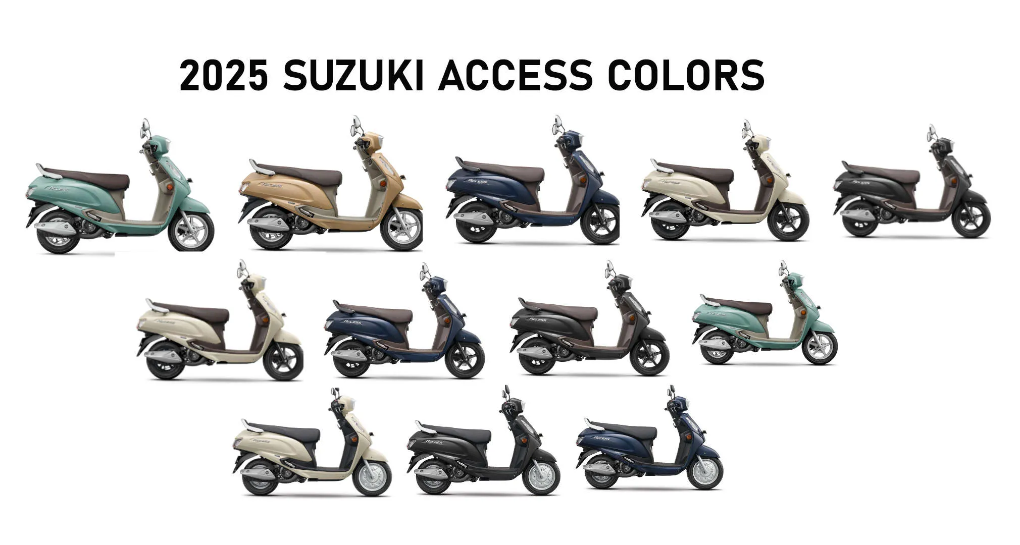2025 Suzuki Access Colors: Green, Blue, Black, White, Beige - GaadiKey