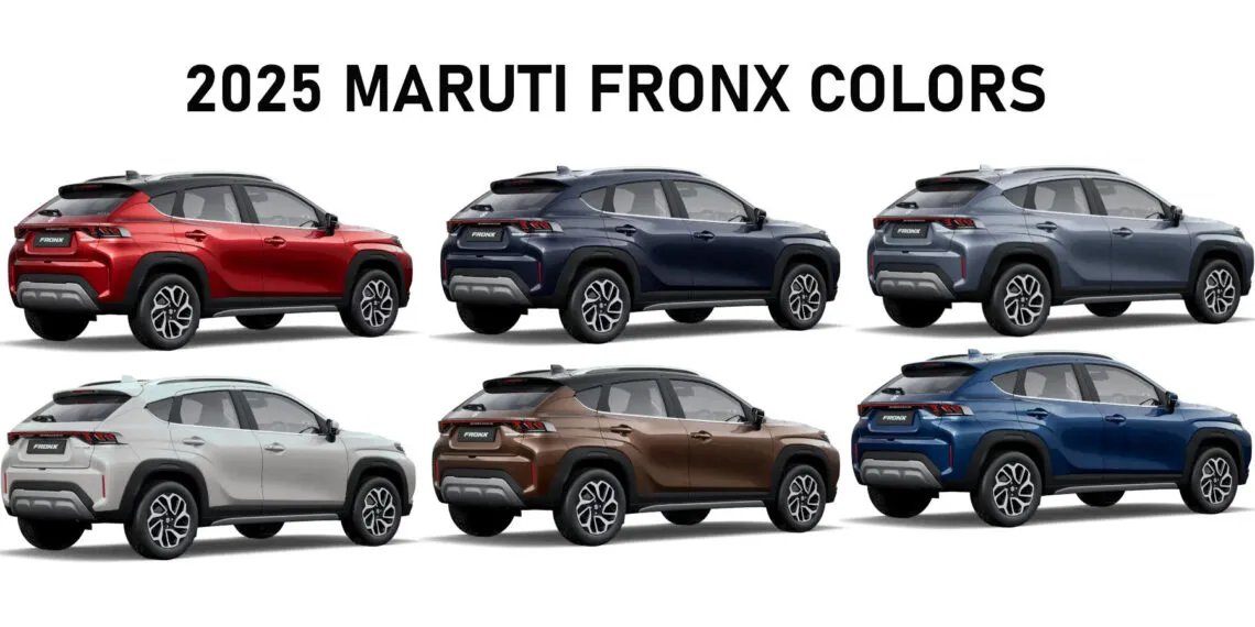 2025 Maruti Fronx Colors: Blue, Brown, Red, White, Silver, Grey - GaadiKey