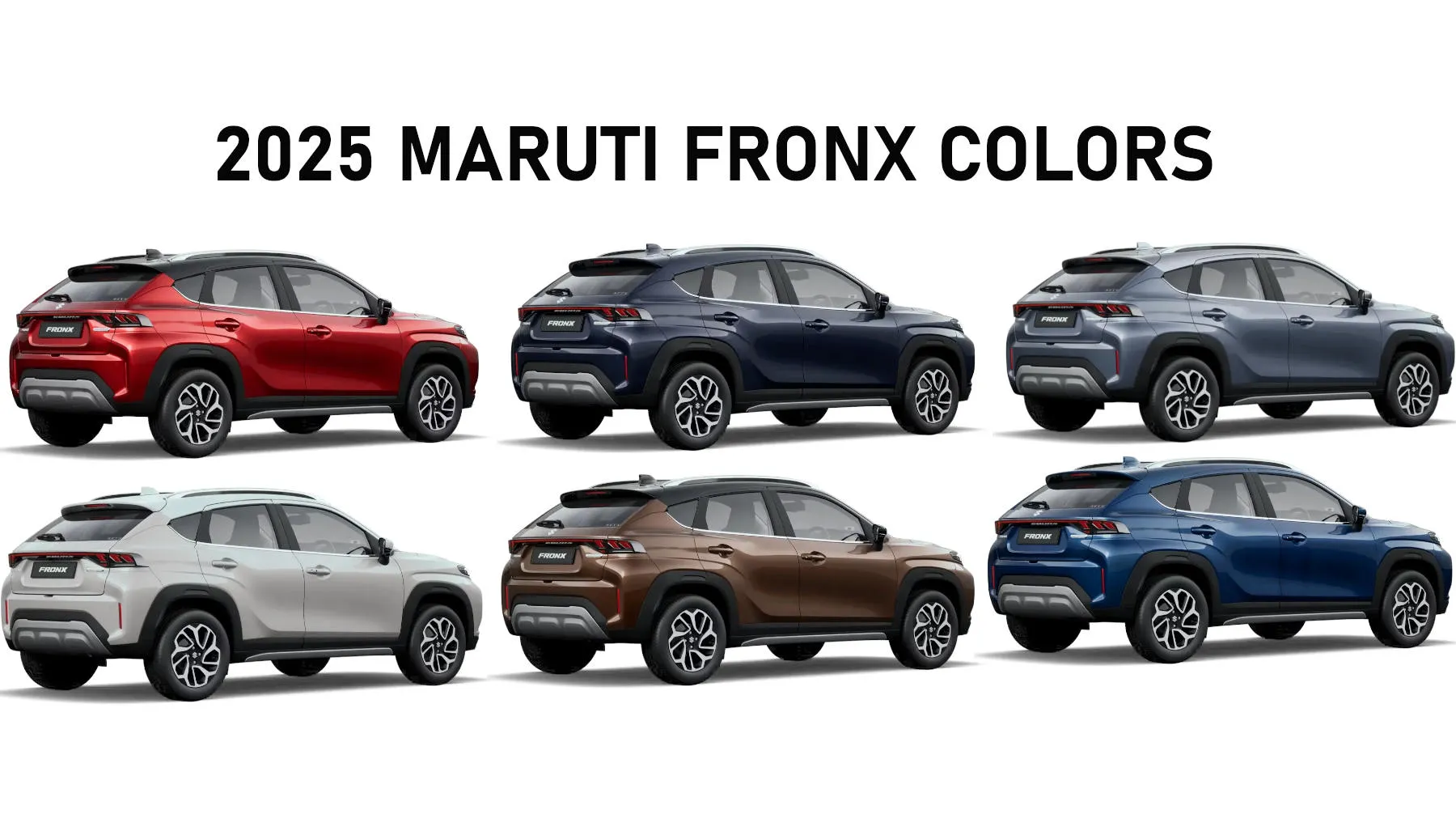 2025 Maruti Fronx Colors: Blue, Brown, Red, White, Silver, Grey - GaadiKey