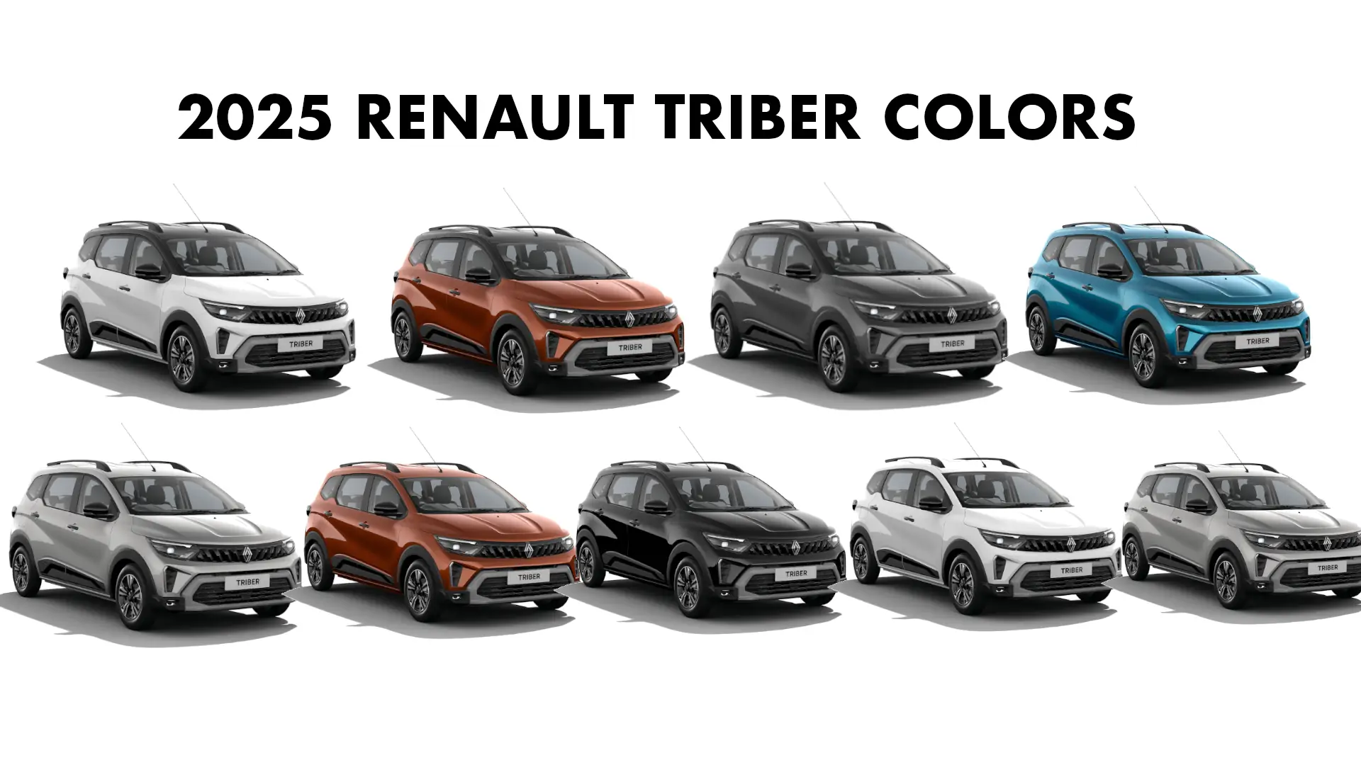 2025 Renault Triber Colors: White, Blue, Grey, Silver, Orange, Black ...