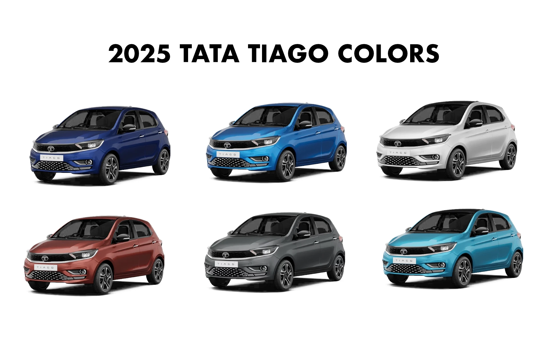 2025 Tata Tiago Colors: White, Blue, Grey, Brown, Arizona Blue - GaadiKey